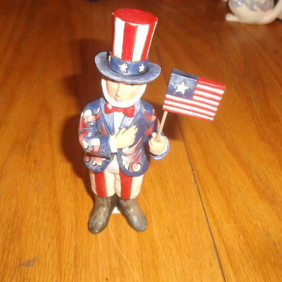 Jim Shore | Accents | Jim Shore Waves Of Patriotism Uncle Sam With Flag ...